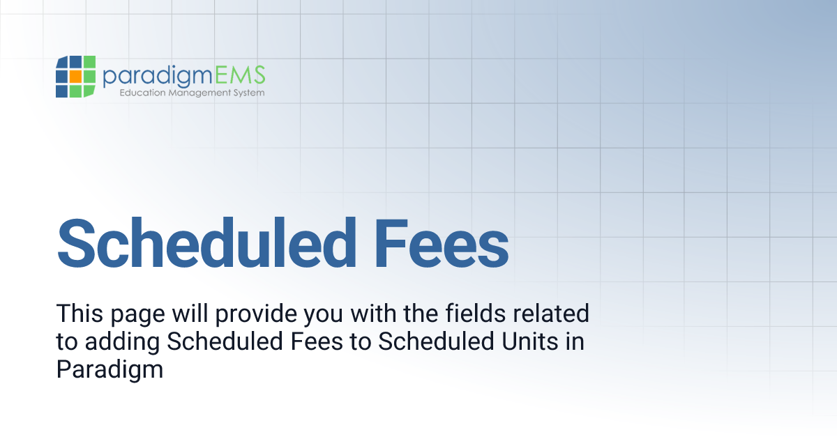Scheduled Fees | Silverband Documentation