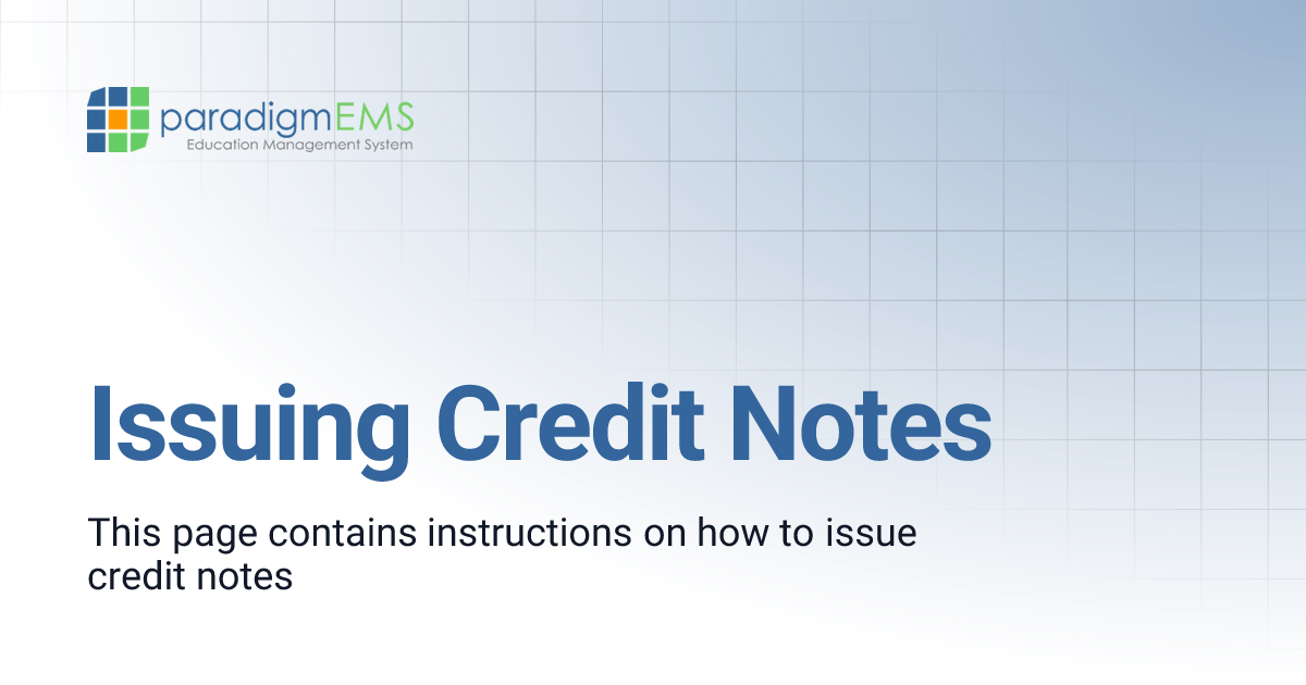 Issuing Credit Notes | Silverband Documentation