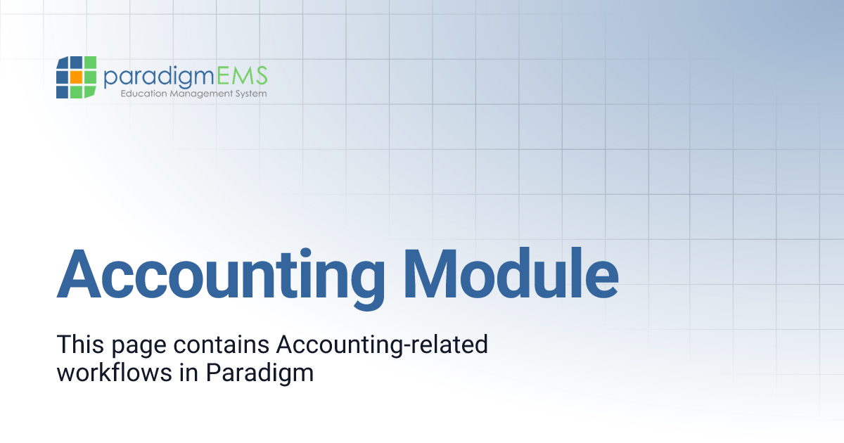 Accounting Module | Silverband Documentation