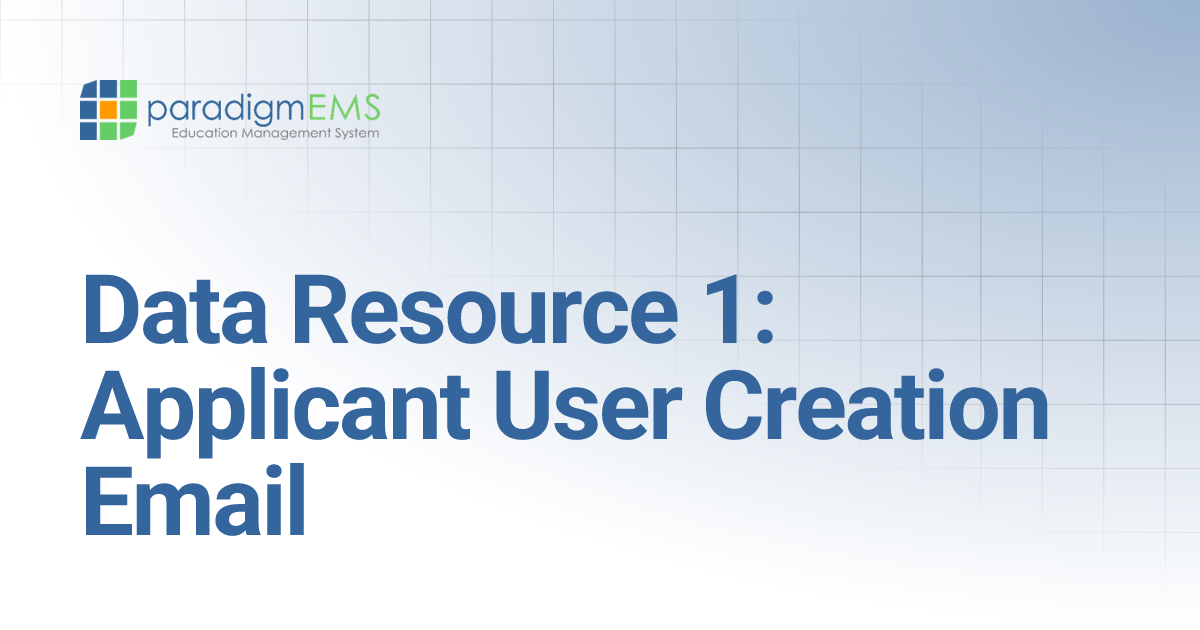 Data Resource 1: Applicant User Creation Email | Silverband Documentation