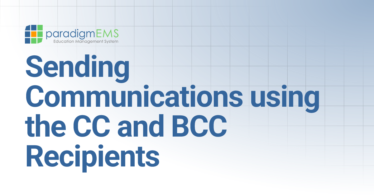 Sending Communications using the CC and BCC Recipients | Silverband ...