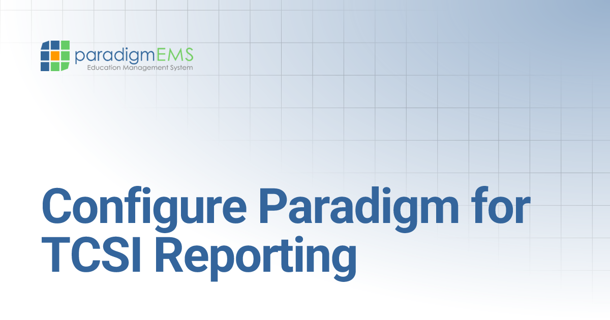 Configure Paradigm for TCSI Reporting | Silverband Documentation