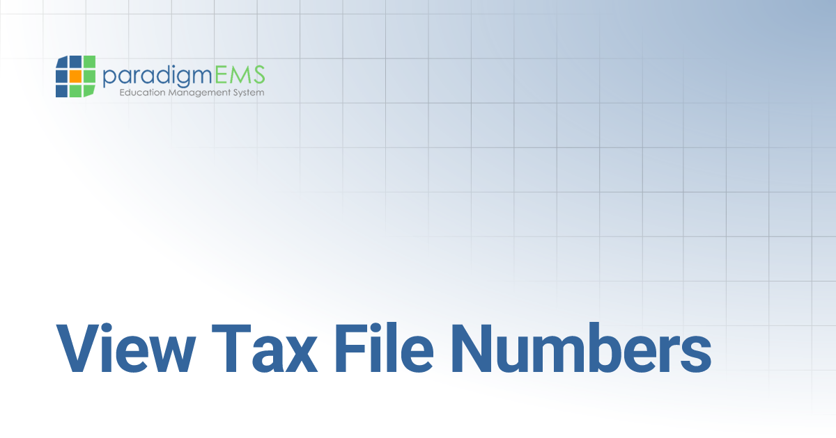 View Tax File Numbers | Silverband Documentation