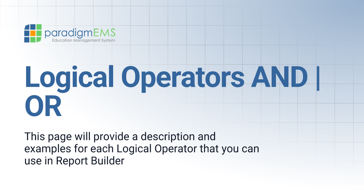 Logical Operators AND | OR | Silverband Documentation