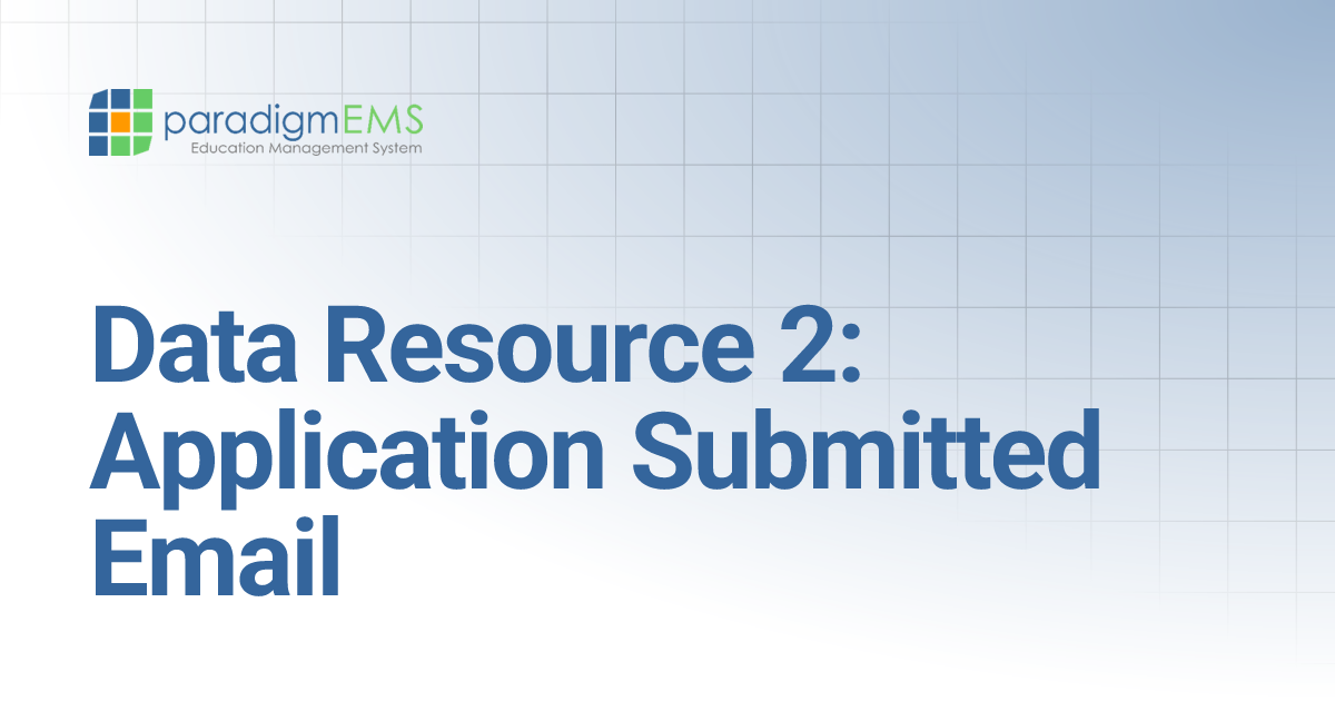 Data Resource 2: Application Submitted Email | Silverband Documentation