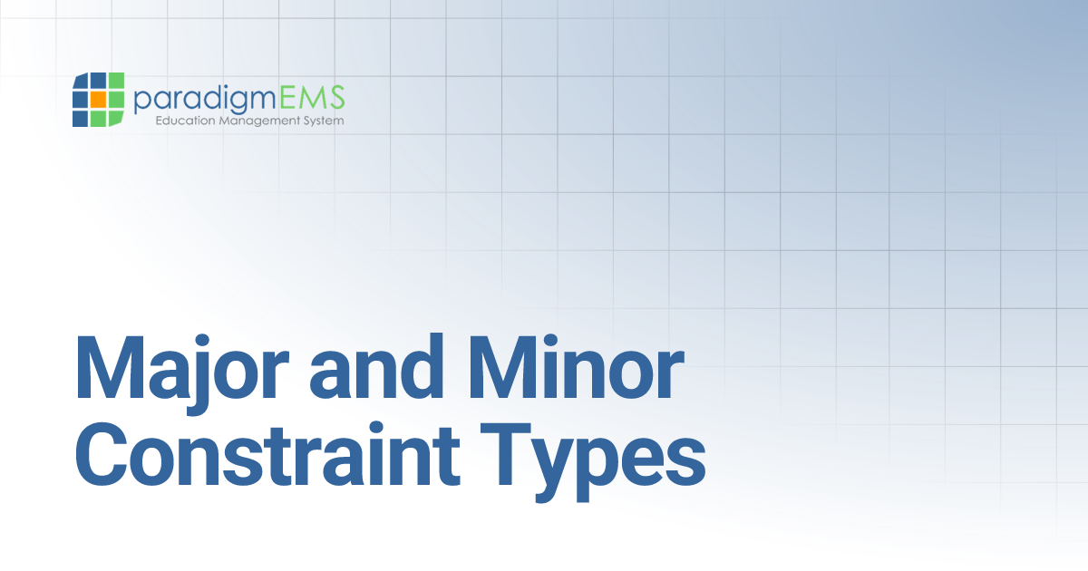 Major and Minor Constraint Types | Silverband Documentation