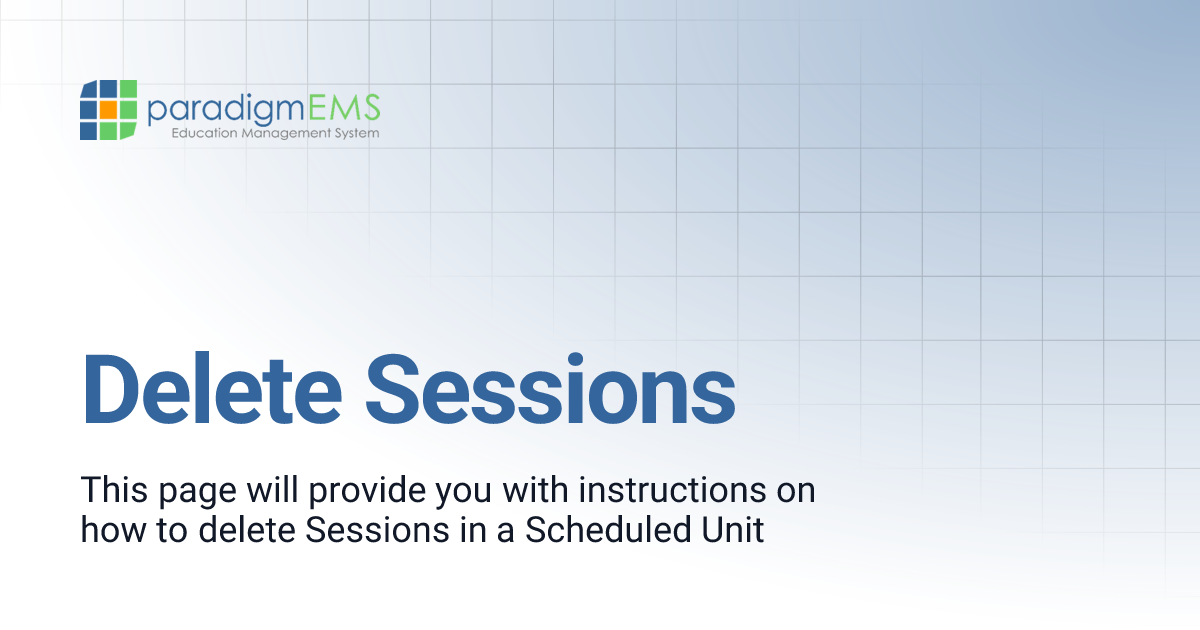 Delete Sessions | Silverband Documentation