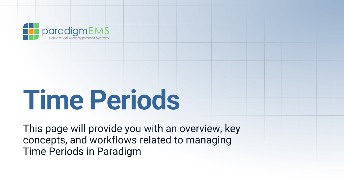 Time Periods | Silverband Documentation