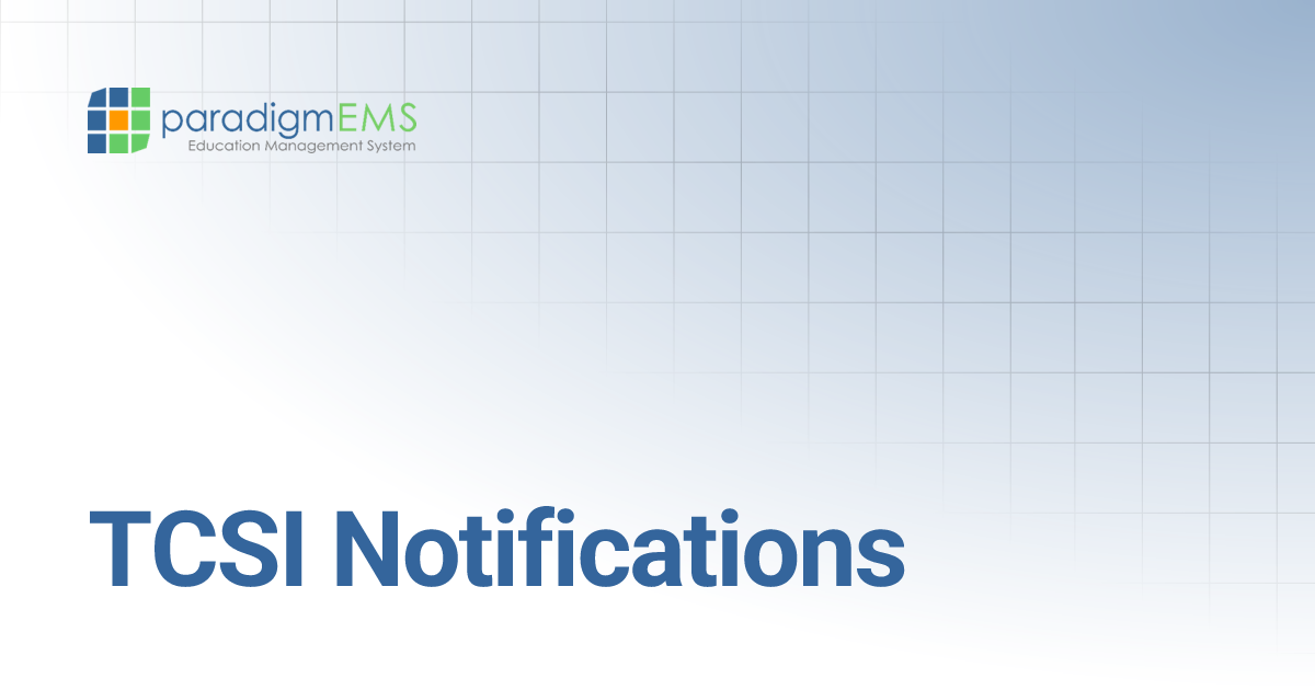 TCSI Notifications | Silverband Documentation