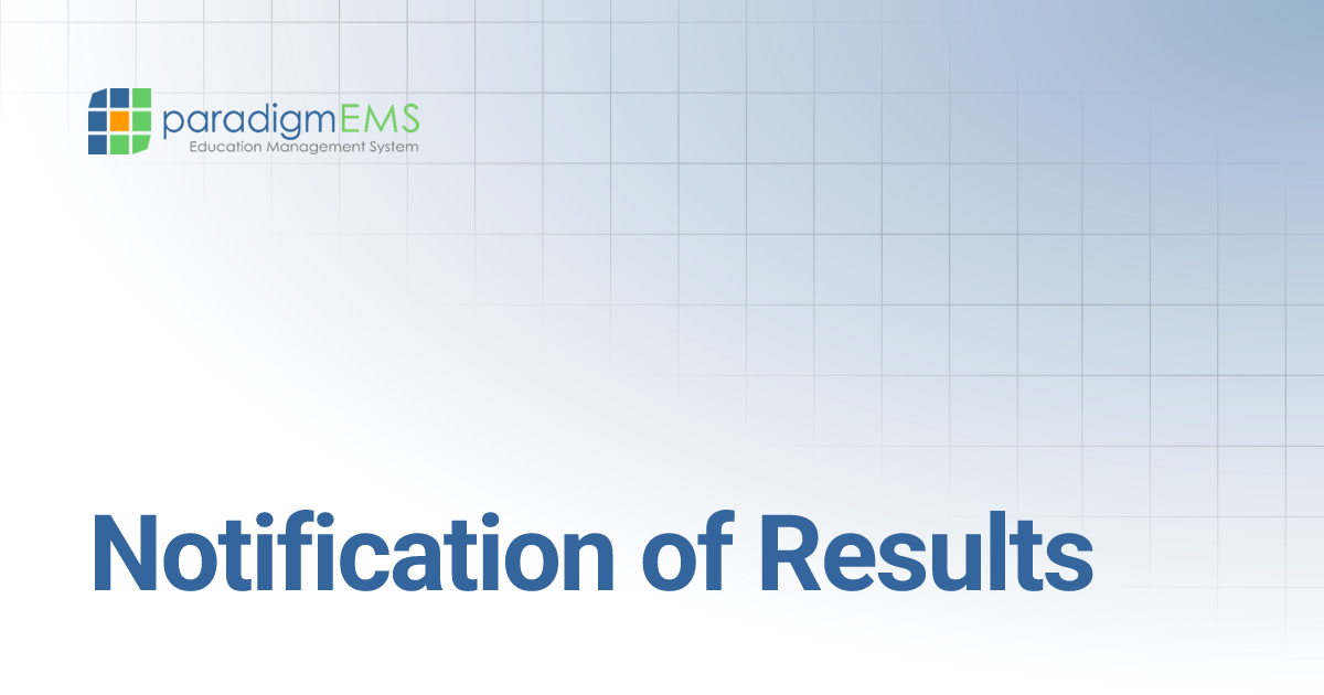 Notification of Results | Silverband Documentation