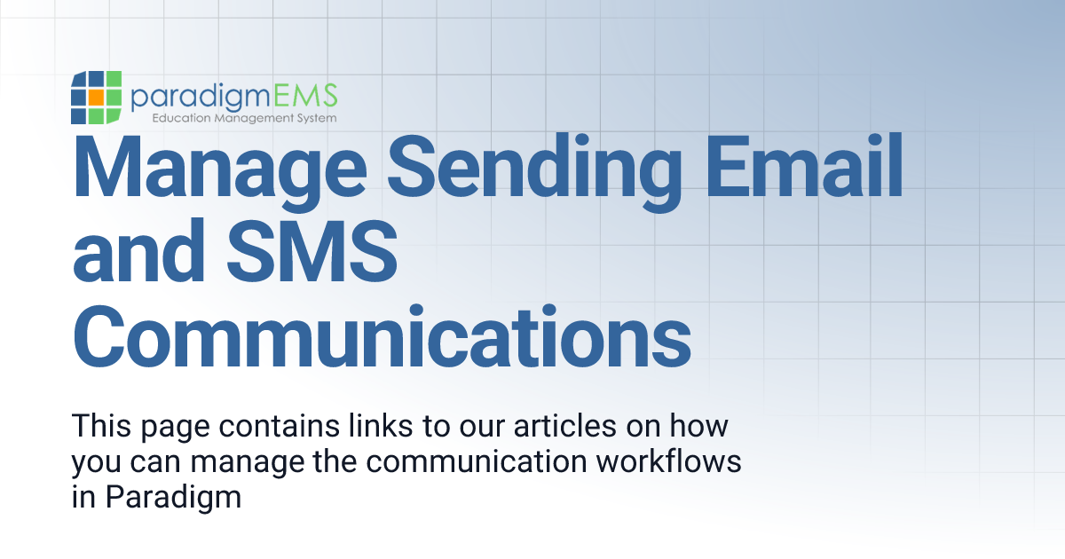 Manage Sending Email and SMS Communications | Silverband Documentation