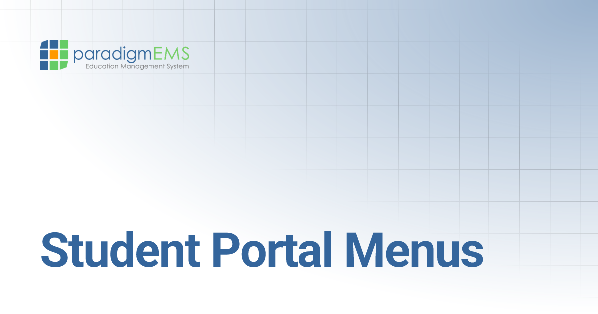 Student Portal Menus | Silverband Documentation