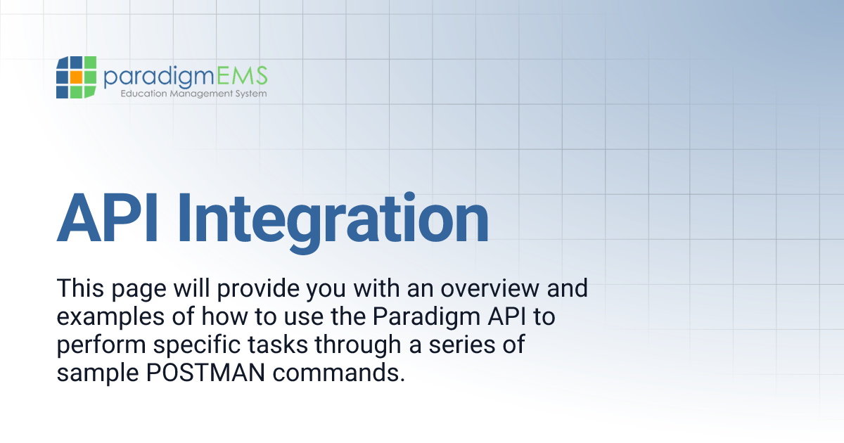 API Integration | Paradigm Knowledge Base | Silverband Documentation