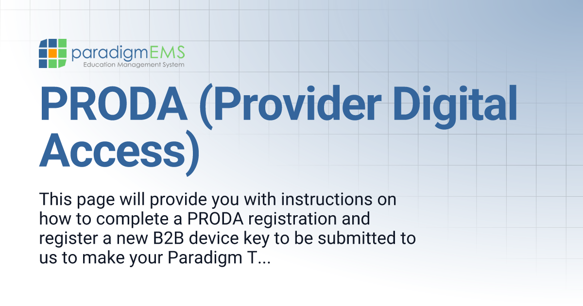 PRODA (Provider Digital Access) | Silverband Documentation