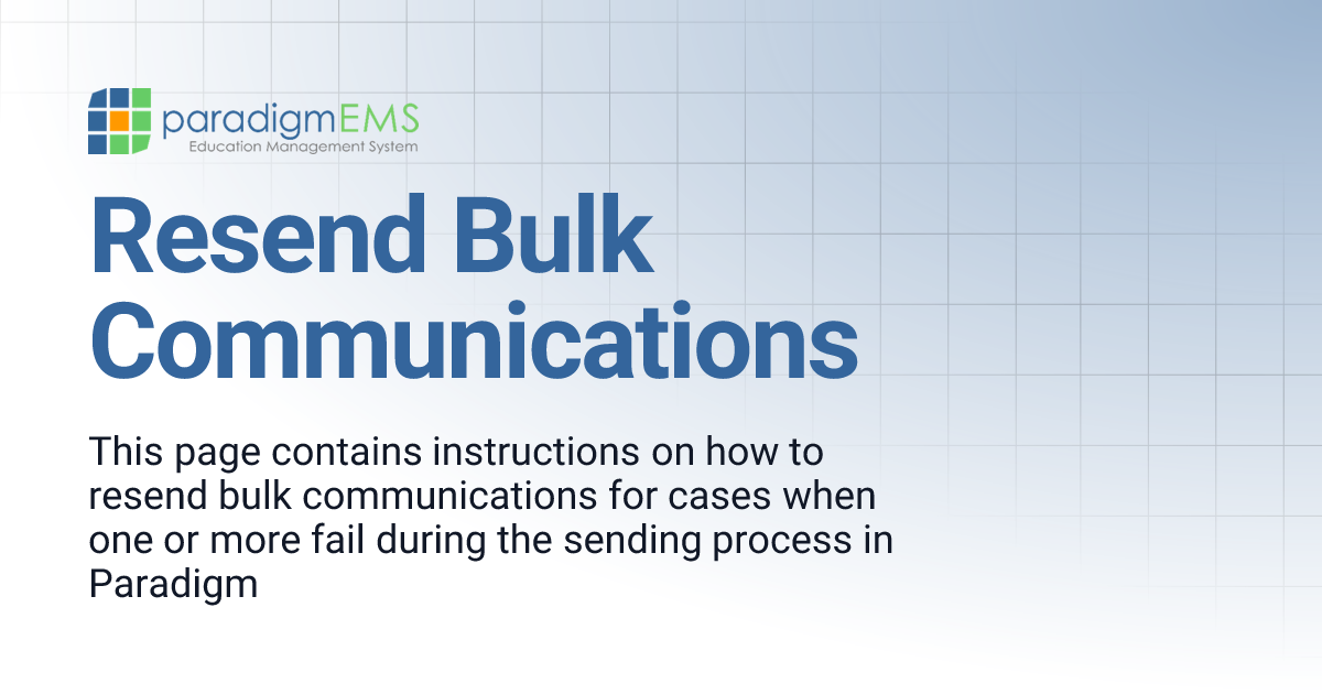 Resend Bulk Communications | Silverband Documentation