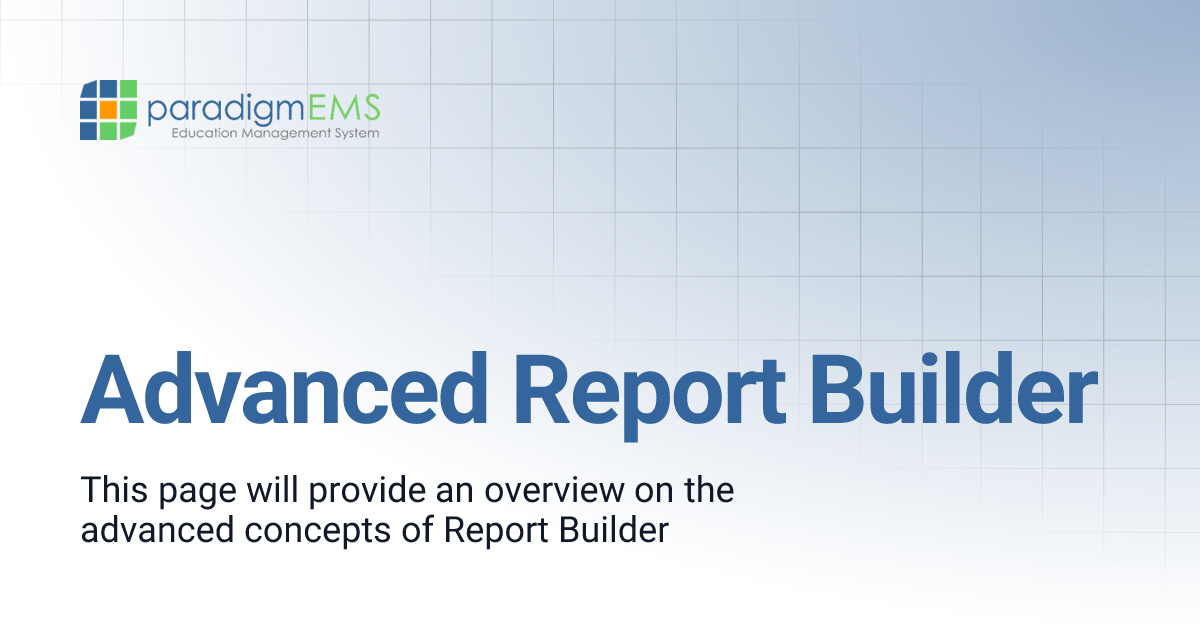 Advanced Report Builder | Silverband Documentation