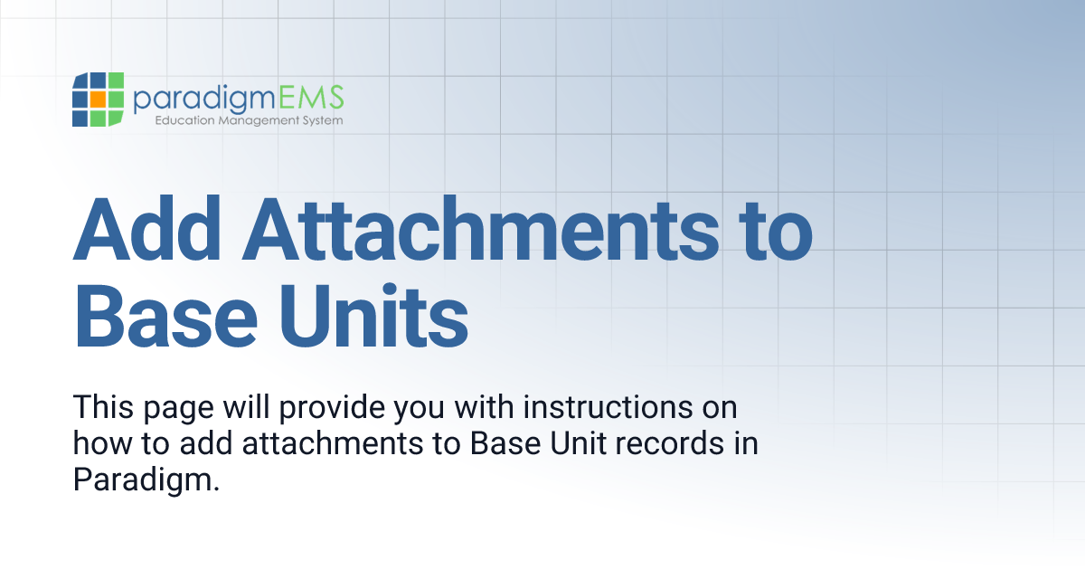 Add Attachments to Base Units | Paradigm Knowledge Base | Silverband ...