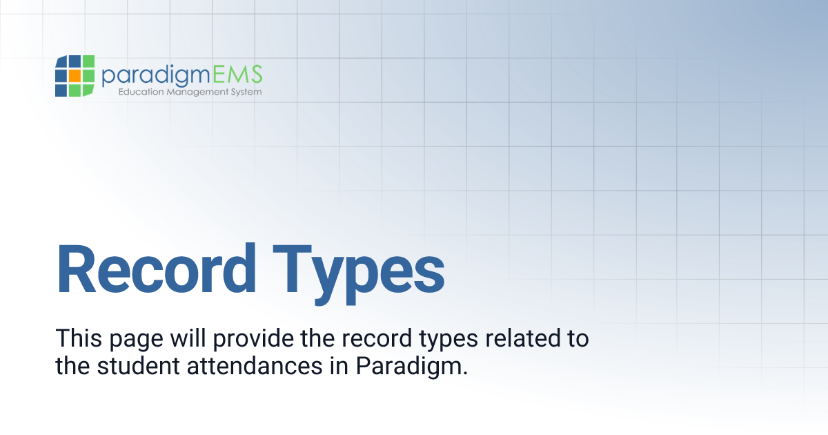 Record Types | Silverband Documentation