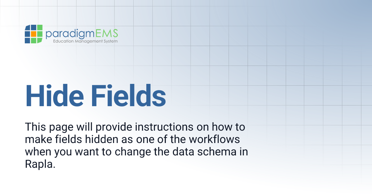 Hide Fields | Rapla Knowledge Base | Silverband Documentation