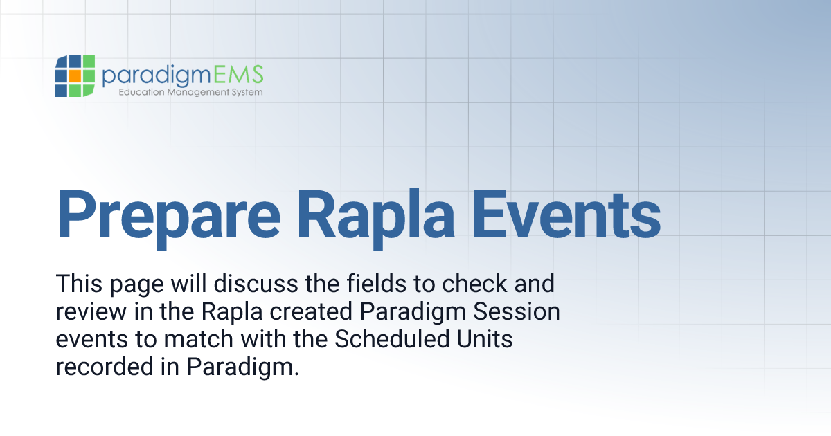 Prepare Rapla Events | Silverband Documentation