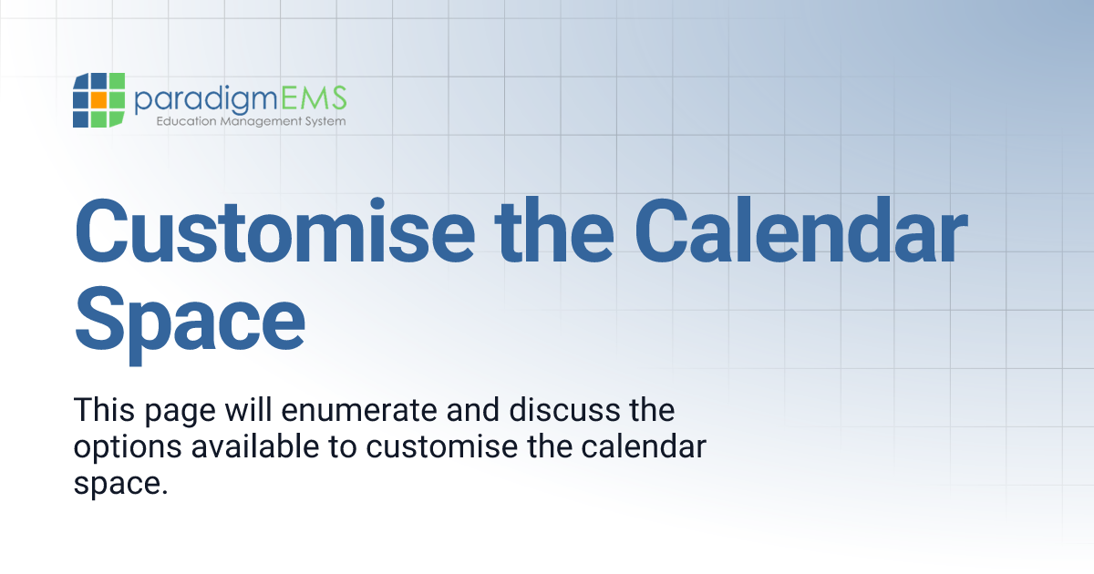 Customise the Calendar Space | Rapla Knowledge Base | Silverband Documentation