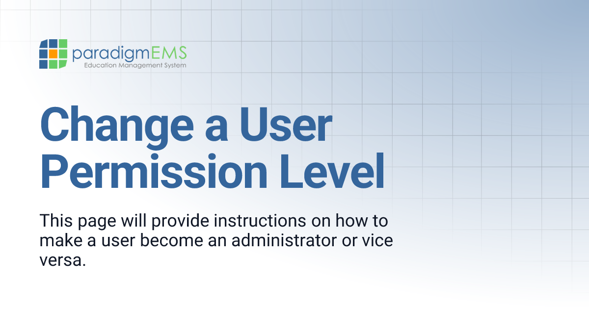 Change a User Permission Level | Silverband Documentation