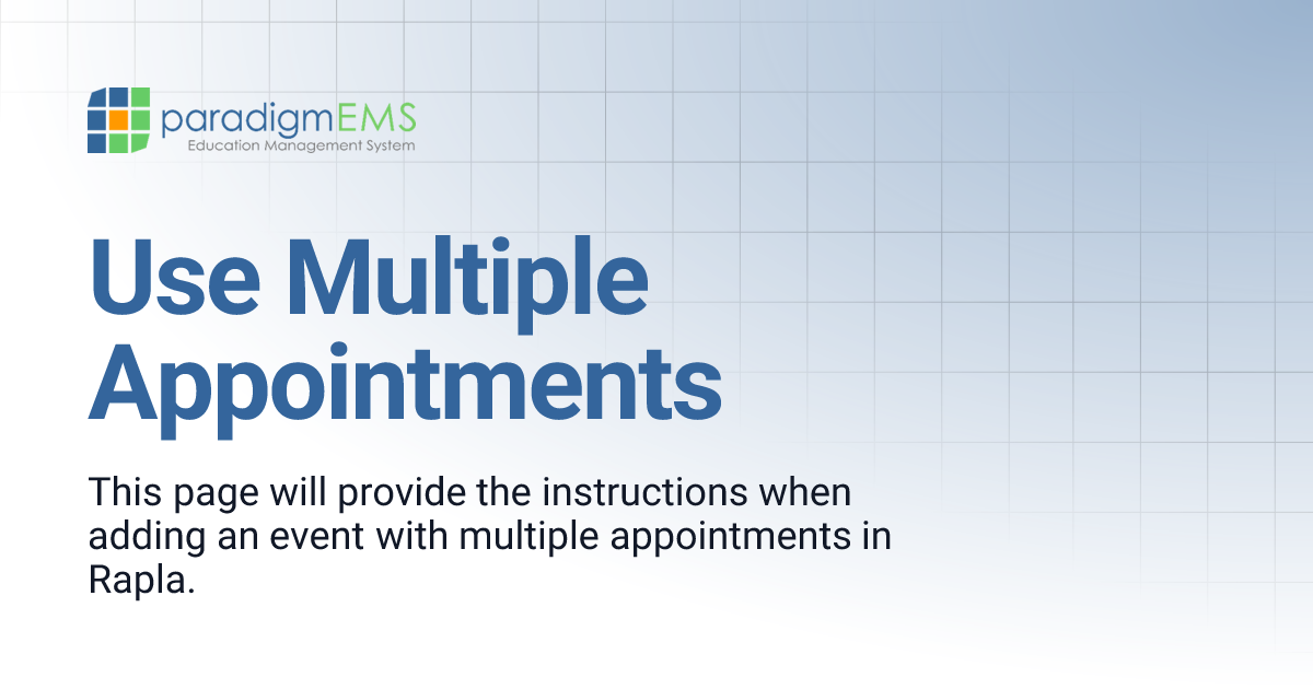 Use Multiple Appointments | Rapla Knowledge Base | Silverband Documentation
