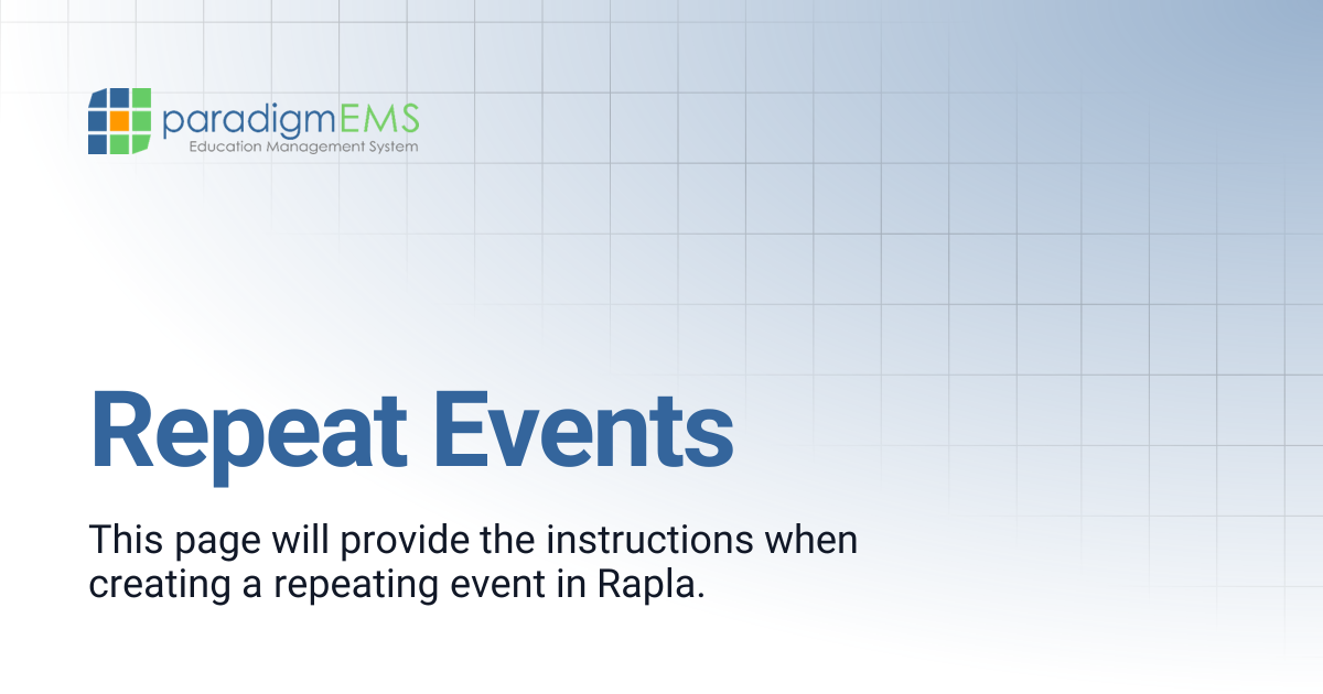 Repeat Events | Rapla Knowledge Base | Silverband Documentation