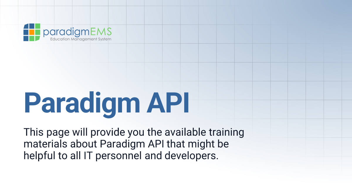 Paradigm API | Silverband Documentation