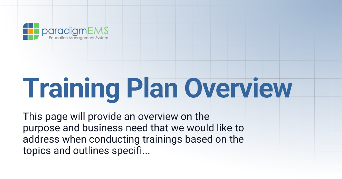 Training Plan Overview | Silverband Documentation